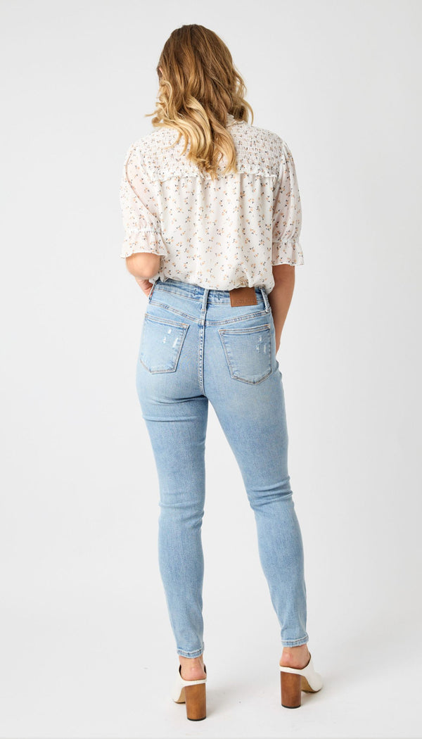 Judy Blue-Destroy Skinny (LT) - The Rusty Willow Boutique