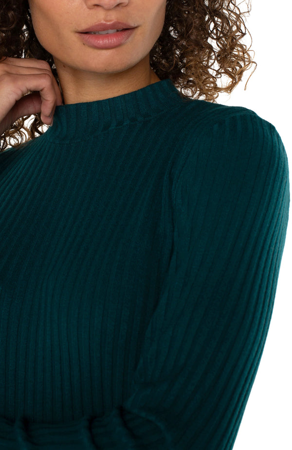 Mock Neck Knit Top-Dark Forest - The Rusty Willow Boutique